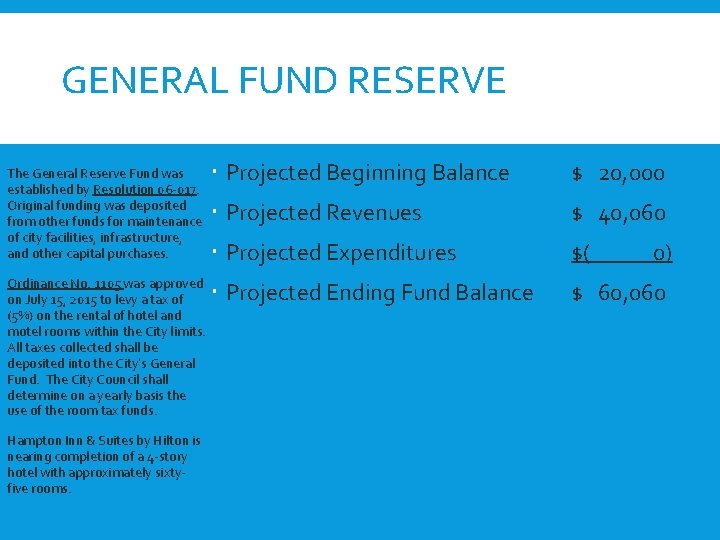 BUDGET WORK SESSION FISCAL YEAR 2019 The only