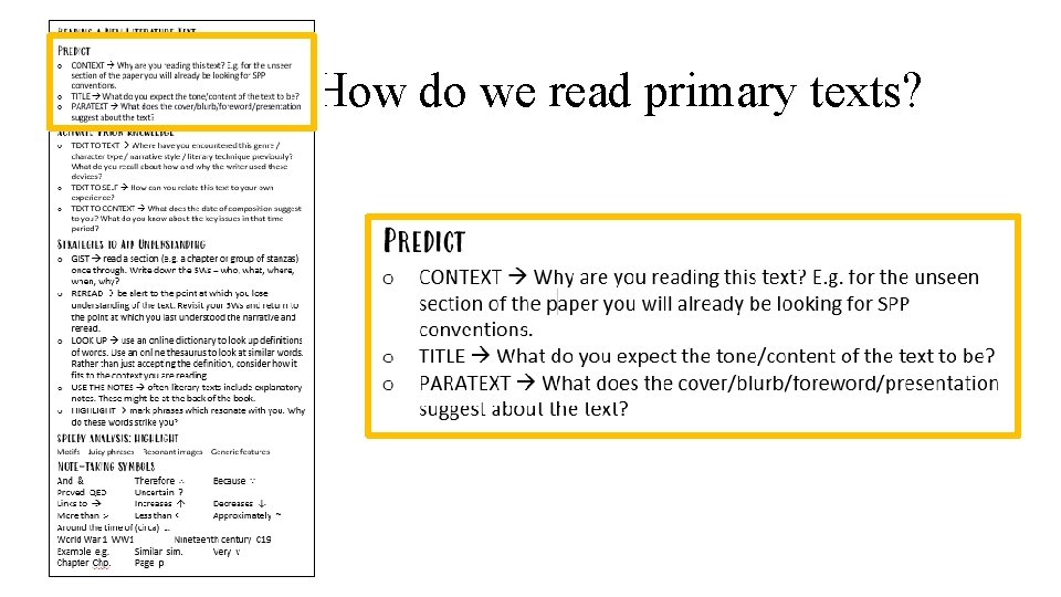 Reading Writing Masterclass 1 The bookmarks A distillation
