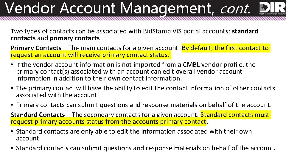 Bid Stamp Vendor Information System Webinar Information and