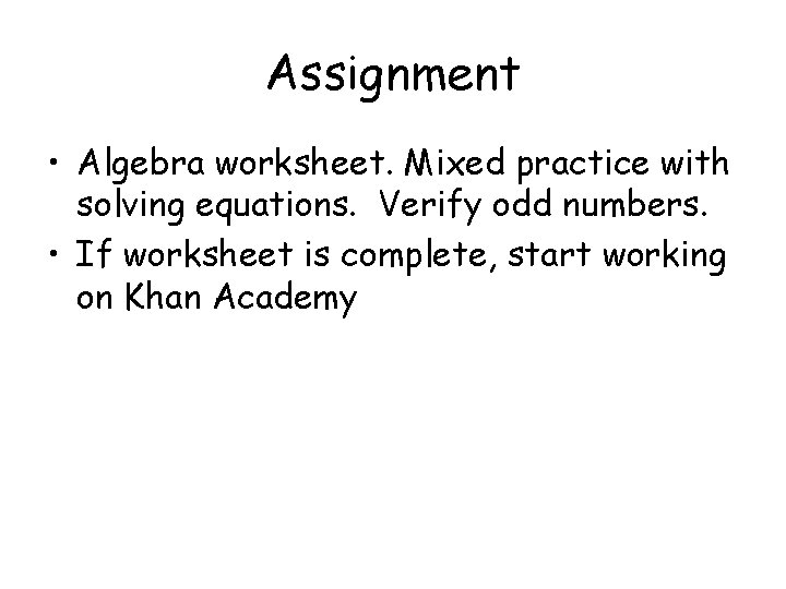 Chapter 6 Algebra Lesson 6 Solving Equations with