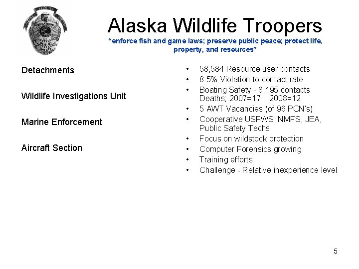 Department of Public Safety Department Overview presented to