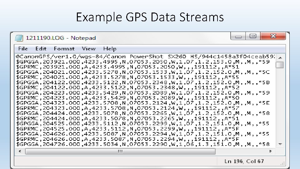 Arduino GPS Logging Program By Kenneth Mendenhall Supervisor