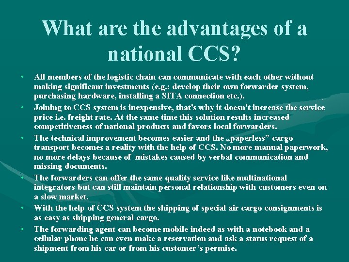 INTRODUCTION TO CARGO COMMUNITY SYSTEM What is CCS