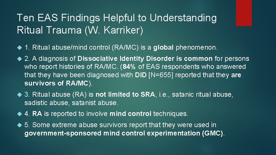 The Complexities of Identifying Ritual Abuse and Mind