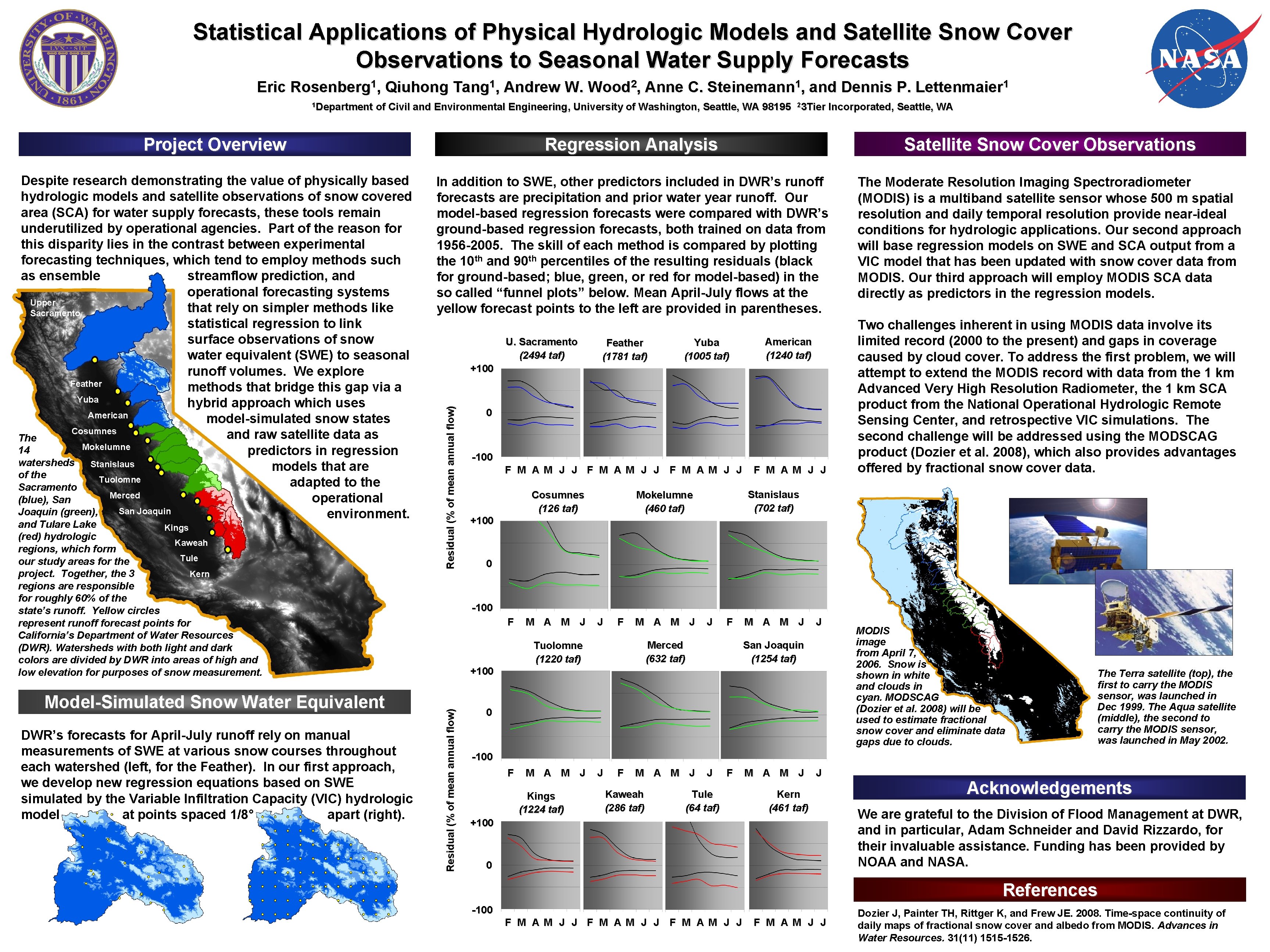 Statistical Applications of Physical Hydrologic Models and Satellite