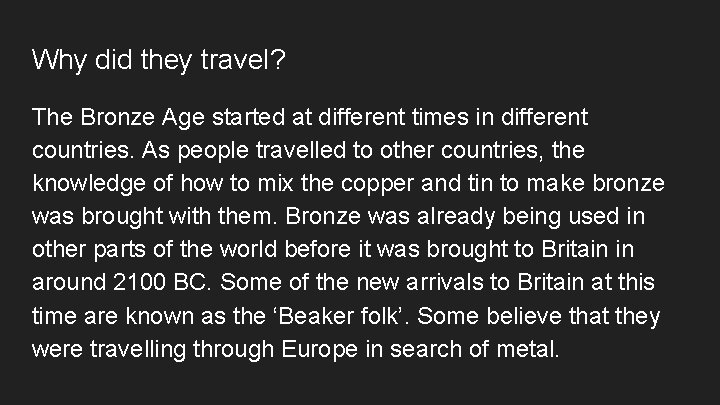 The Beaker People History What are we learning