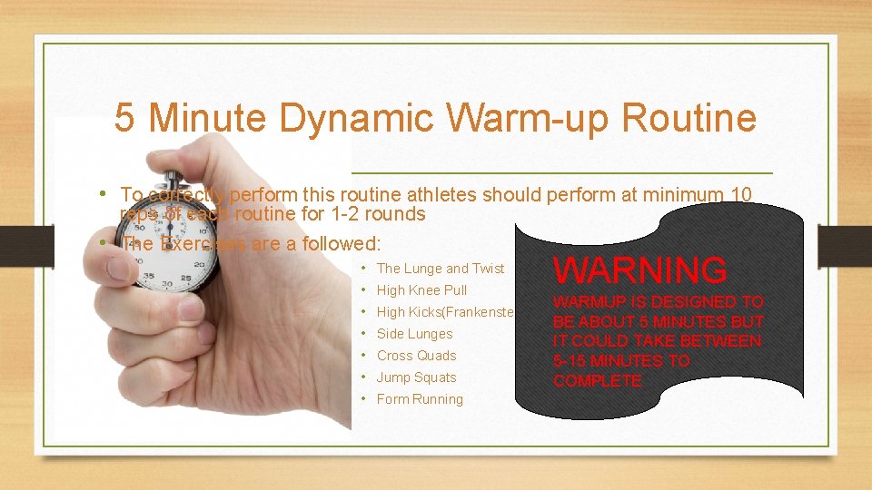 Proper Dynamic Warmup New Jersey Student Athletes Brandon