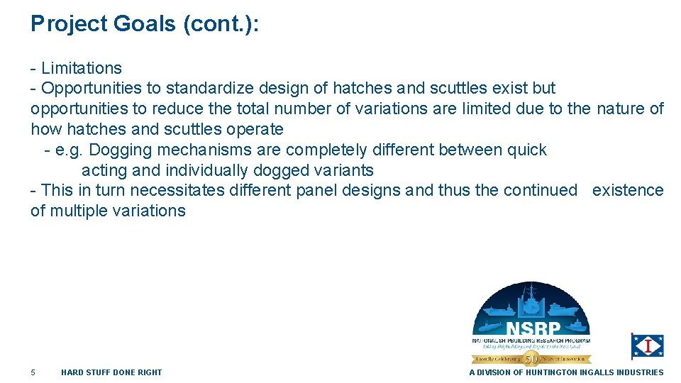 Standardization of Watertight Hatches and Scuttles March 2021