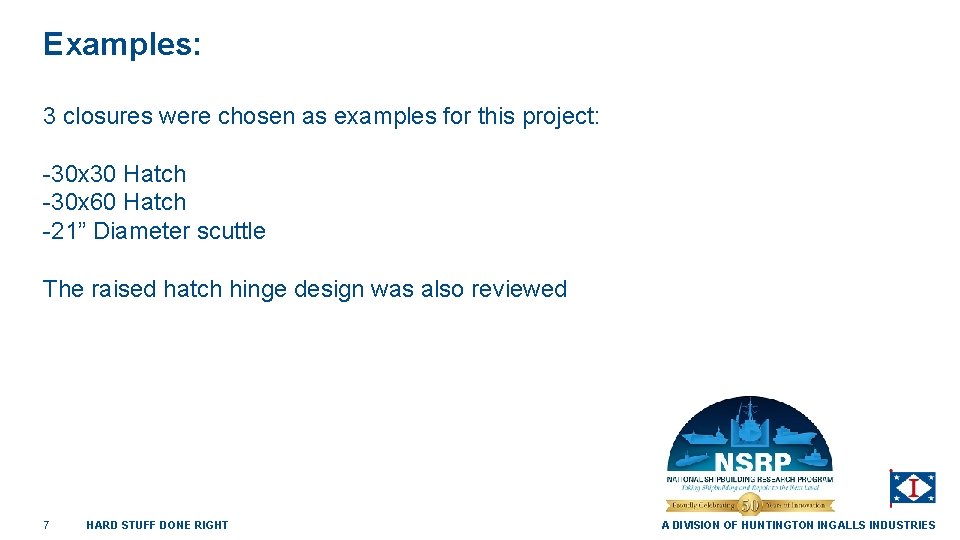 Standardization of Watertight Hatches and Scuttles March 2021