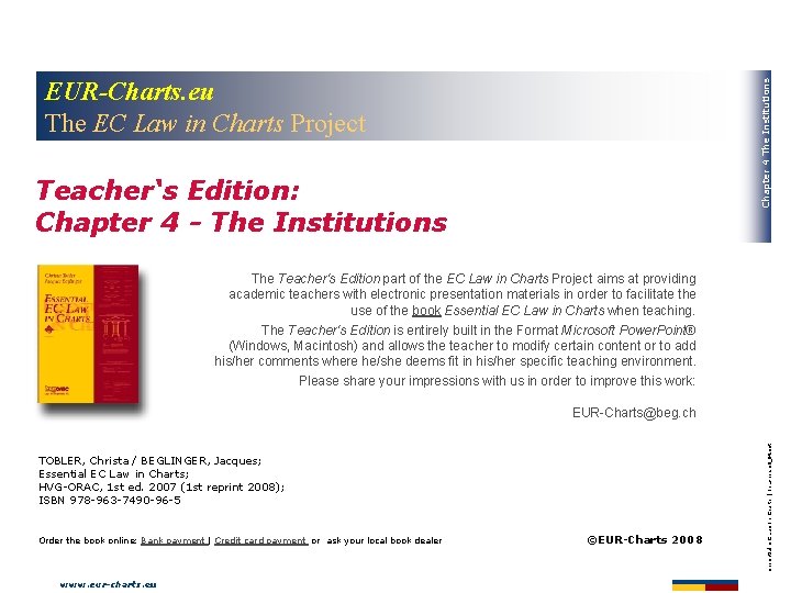 Slide 41 Chapter 4 The Institutions EURCharts eu