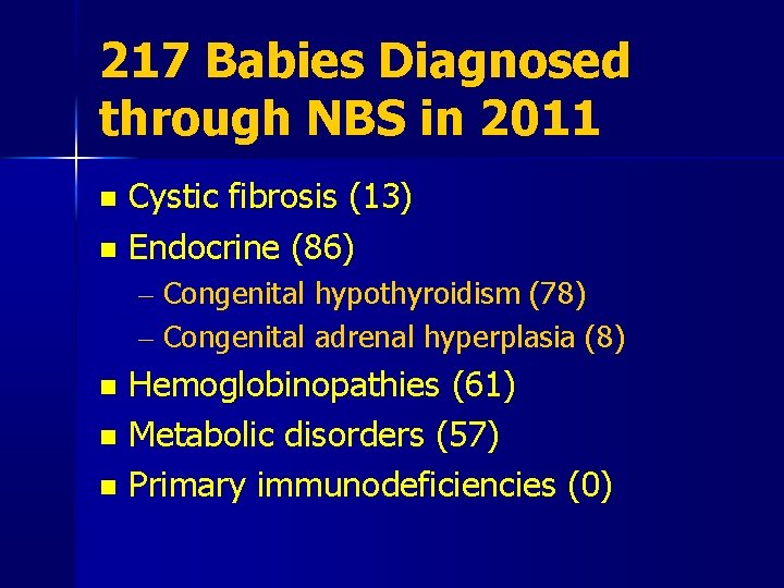 Newborn Screening and Childrens Special Health Care Services