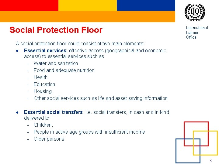 Universal access to essential social transfers and services