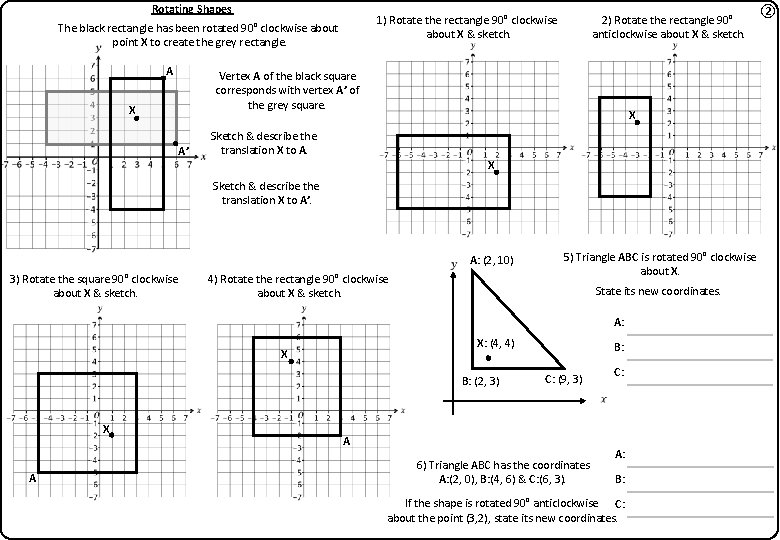 Rotation Worksheet B Worksheets increase in difficulty and