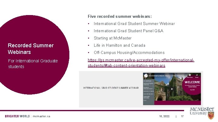 International Graduate Students Welcome School of Graduate Studies