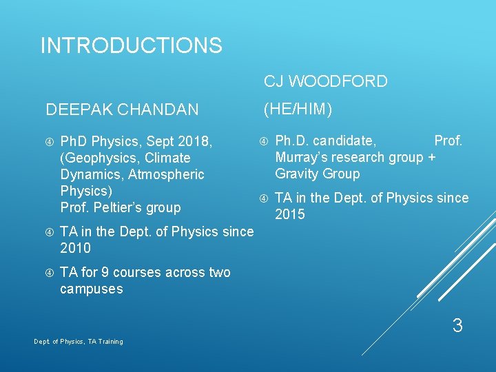 BEING AN EFFECTIVE PHYSICS TA 5 September 2018