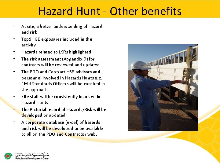 PDO HAZARD HUNT 2017 Taking Worksite Hazard Identification
