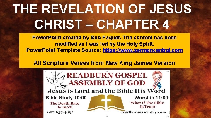 THE REVELATION OF JESUS CHRIST CHAPTER 4 Power