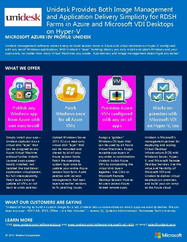 Unidesk Provides Both Image Management and Application Delivery