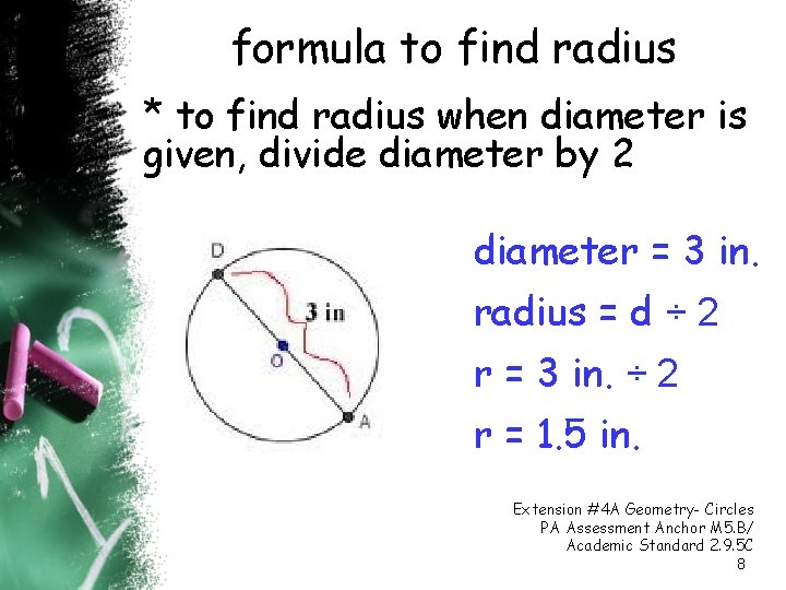 Extension 4 A Geometry Math Vocabulary Circles Assessment