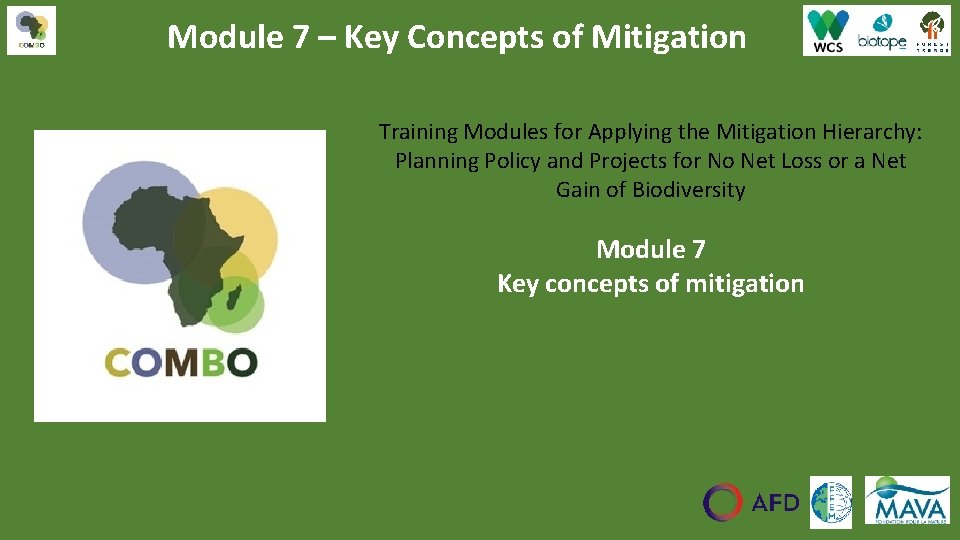 Module 7 Key Concepts of Mitigation Training Modules