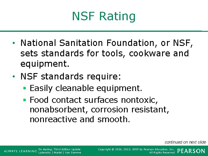 On Baking THIRD EDITION UPDATE CHAPTER 2 Tools