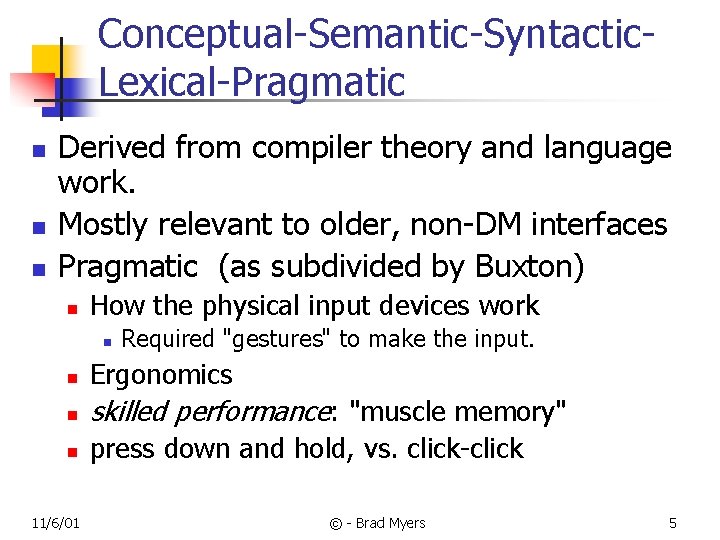 Lecture 12 Software Organization and Object Level Architecture