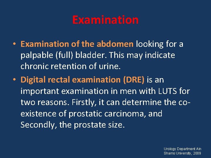 Benign Prostatic Hyperplasia BPH Urology Department Ain Shams