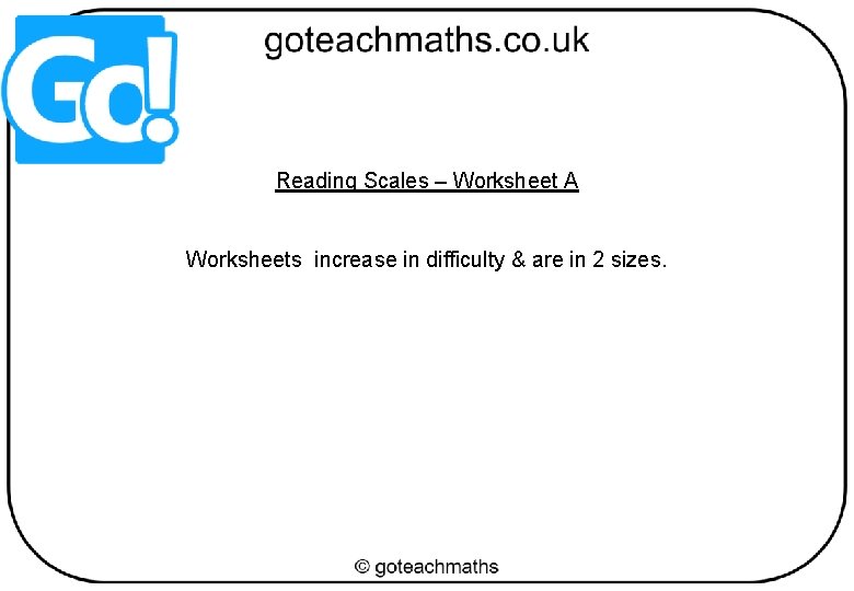 Reading Scales Worksheet A Worksheets increase in difficulty