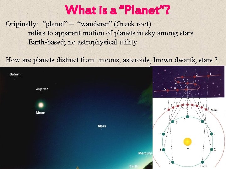 What is a Planet Originally planet wanderer Greek