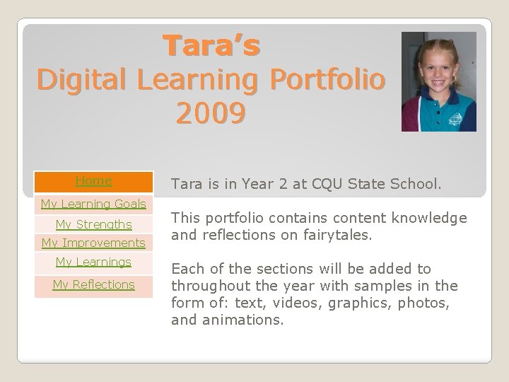 Taras Digital Learning Portfolio 2009 Home My Learning