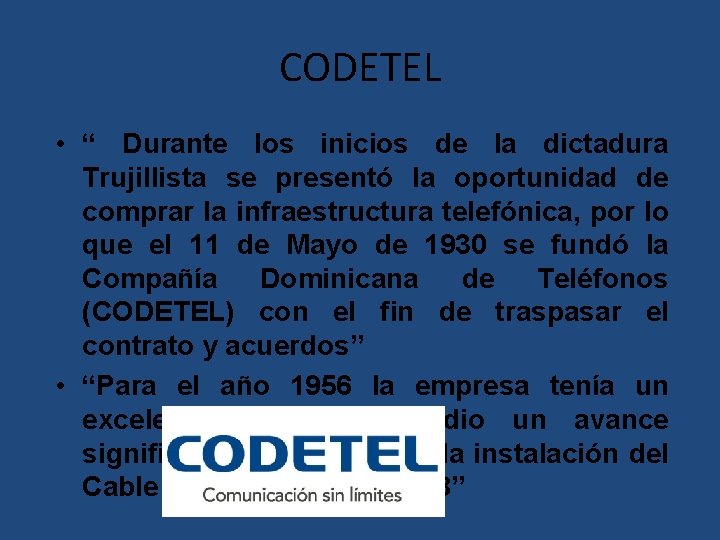 Historia de las telecomunicaciones en Repblica Dominicana El