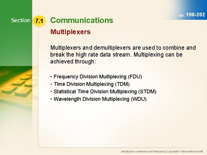 Section 7 1 Explain how modems function Describe