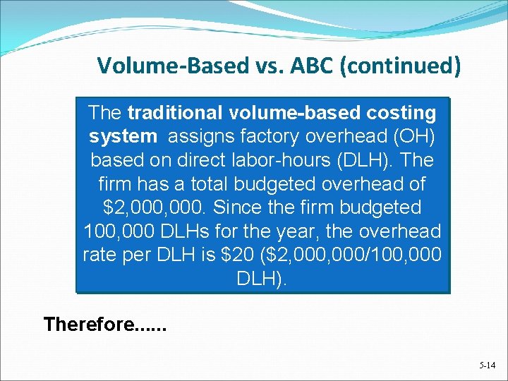 Chapter Five ActivityBased Costing and Customer Profitability Analysis