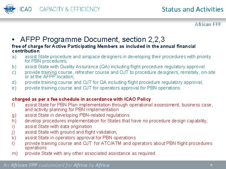 African Flight Procedure Programme Membership Progress Frdric Legrand