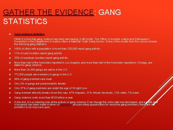 GANGS PORTRAYED IN THE OUTSIDERS AND GANGS TODAY