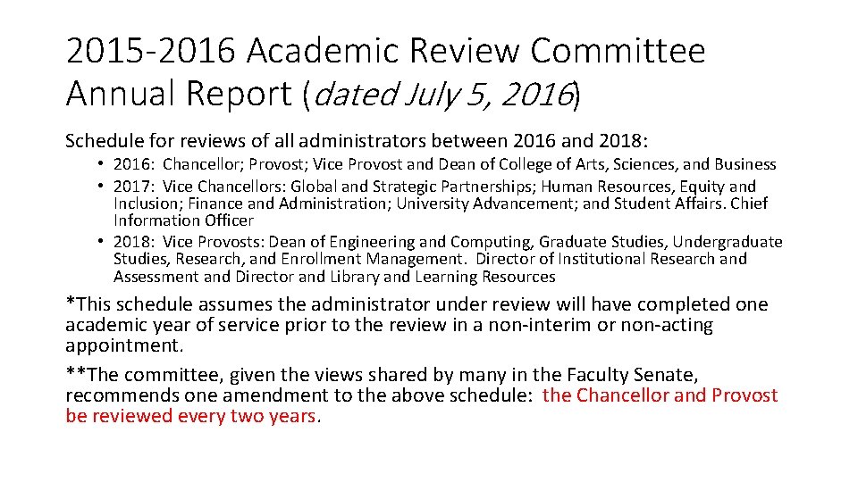 Administrative Review Committee 2016 2017 members Dr Ali