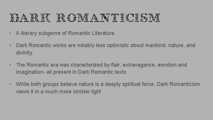 American Romanticism 1820 1860 Origins of American Romanticism