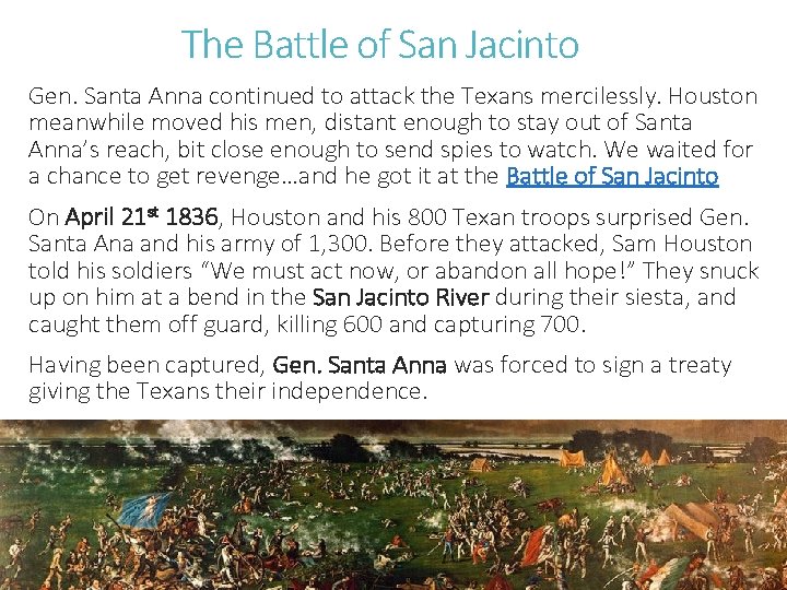 Bellringer D 13 What caused the Texans to