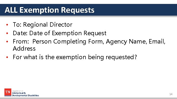 Policy 30 1 6 Exemption Process What DIDD