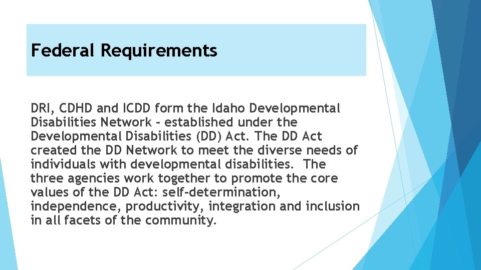 Idahos Developmental Disabilities Network Dis Ability Rights Idaho