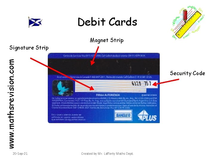 Money www mathsrevision com Level 2 Debit Cards