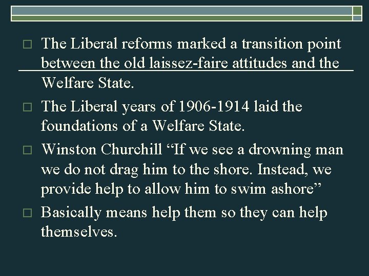 How effective were the Liberal reforms Welfare State
