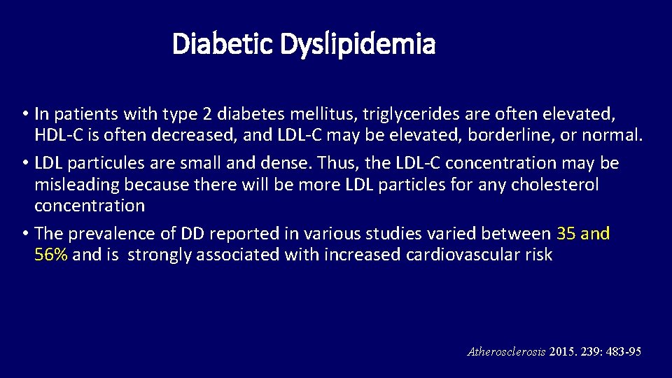 Diabetes and Dyslipidemia Residual Burden F Hosseinpanah Obesity