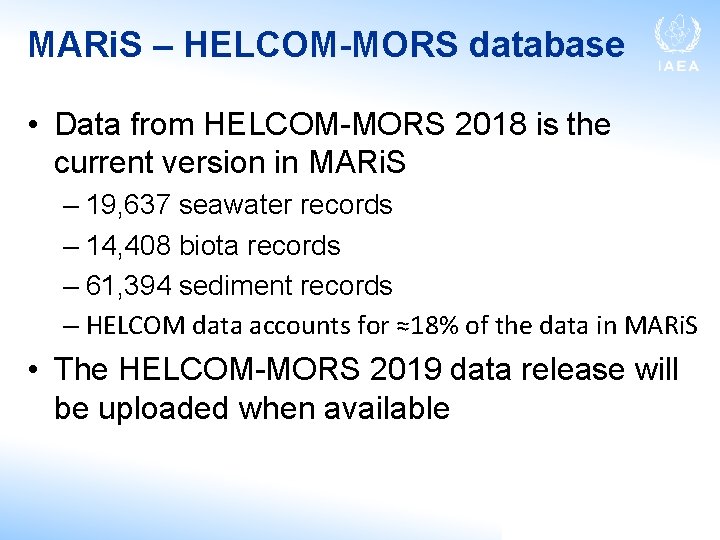 MARi S Marine Information System Publicly accessible database