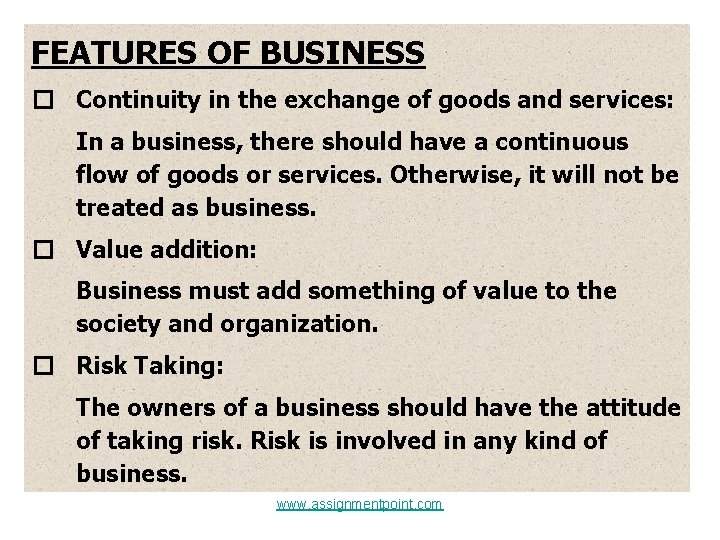 Introduction to Business www assignmentpoint com Introduction to