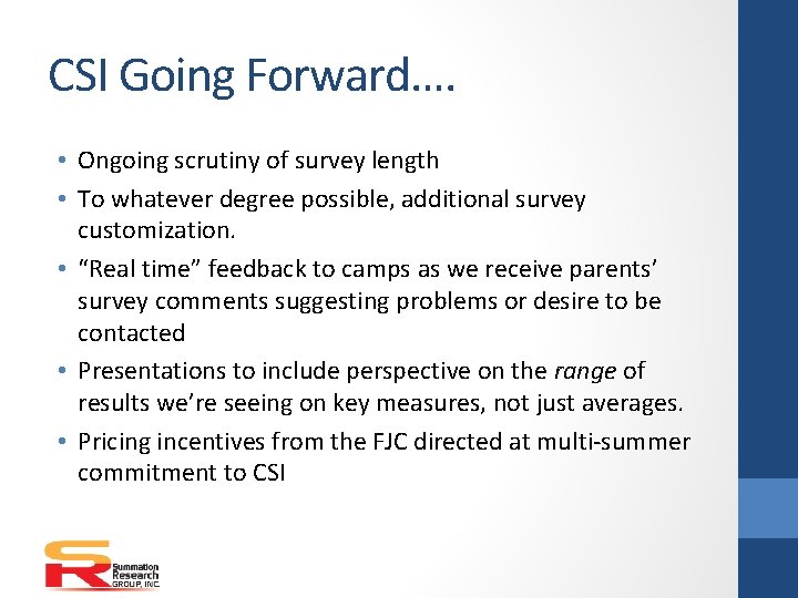 Camper Satisfaction Insights CSI 2015 Overview CSI Benefits