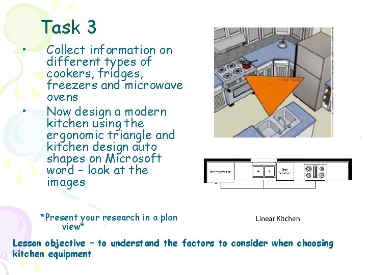 Choosing large kitchen equipment Lesson objective to understand