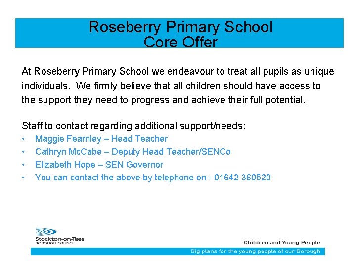 Roseberry Primary School SEND Offer 1 2162022 Roseberry