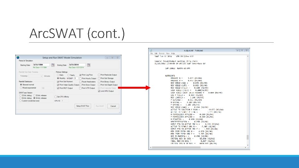 Using Arc SWAT to evaluate effects of land