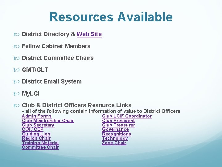 2017 DISTRICT OFFICER LOCAL COMMON ELEMENTS TRAINING Resources